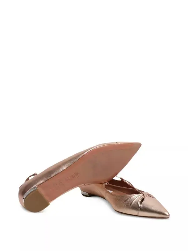 AQUAZZURA Gabi Lace-up Ballet Flats - Pink