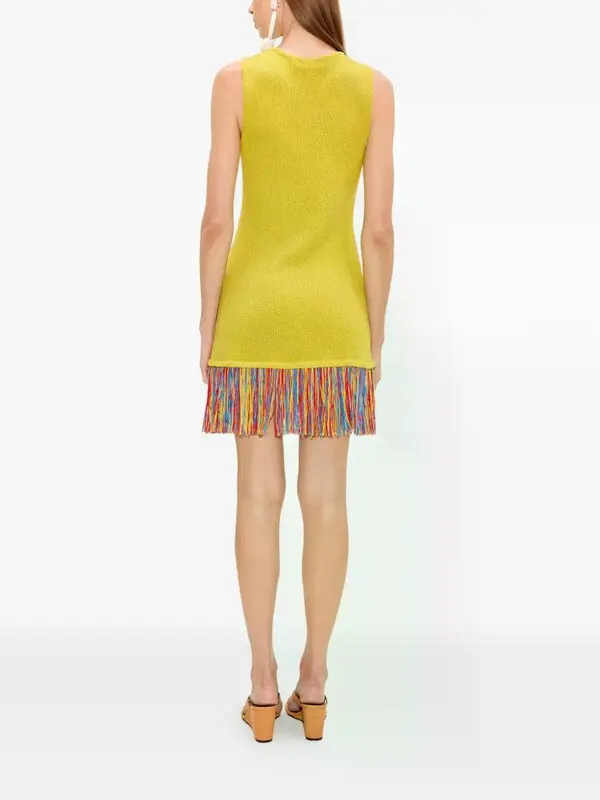 SIMONMILLER Etta Fringe-trim Knitted Mini Dress