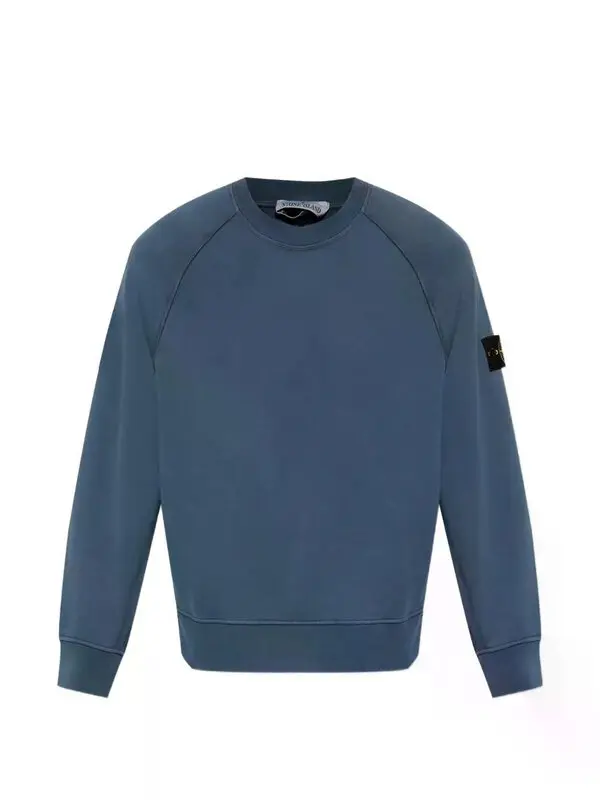 Stone Island Crewneck Sweater With Raglan Sleeves - Blue