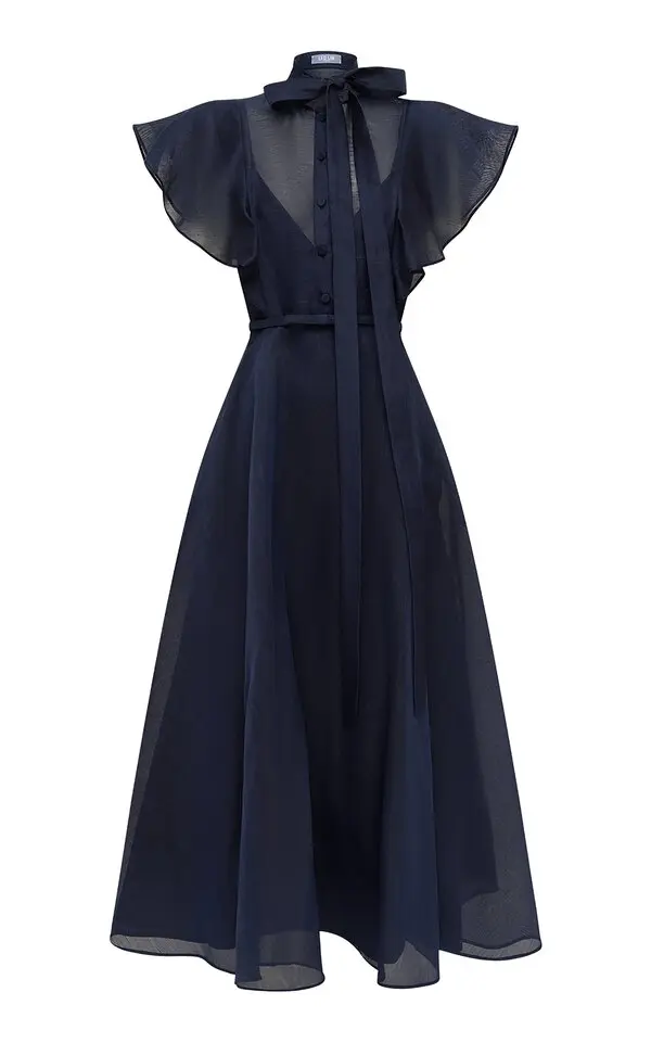 LEO LIN Elsie Flutter Sleeve Midi Dress