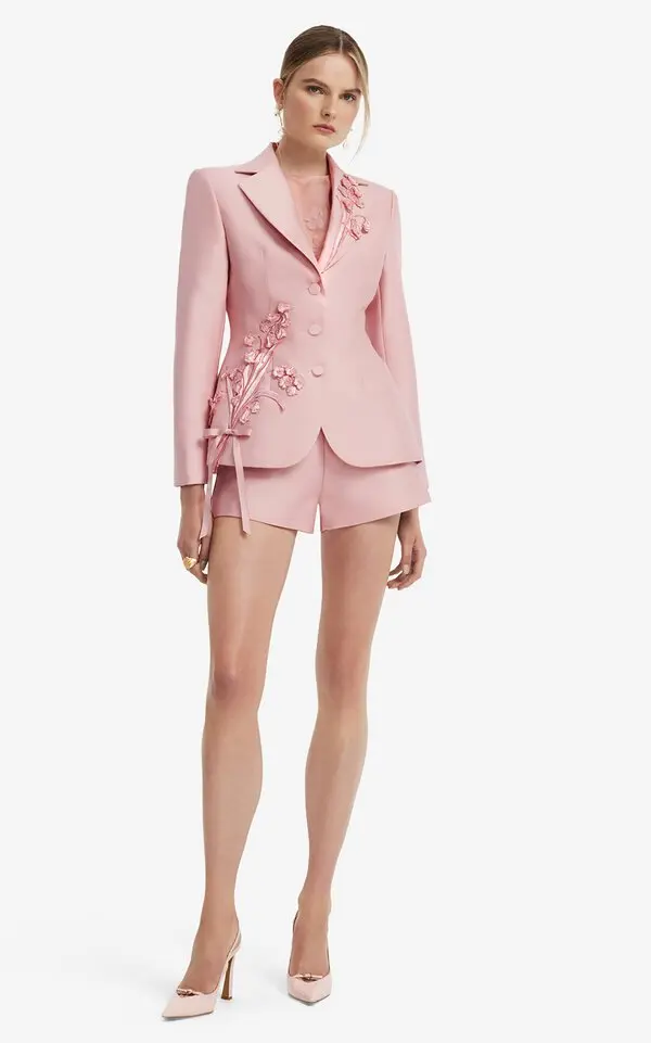 LEO LIN Lisa Applique Fitted Blazer Rose