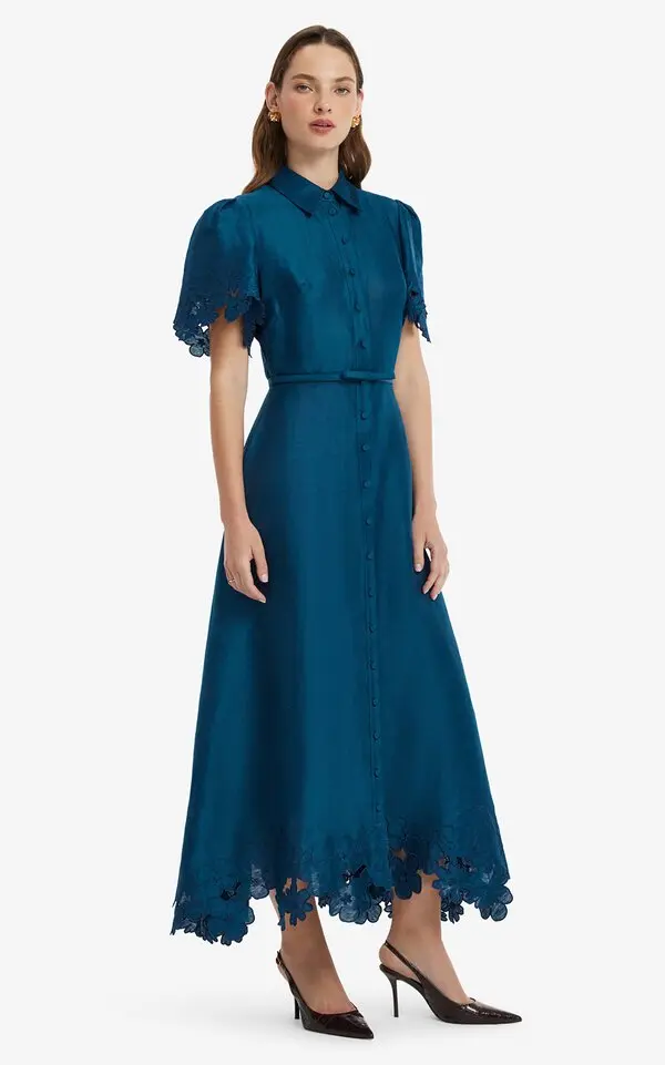 LEO LIN Bianca Applique Midi Dress