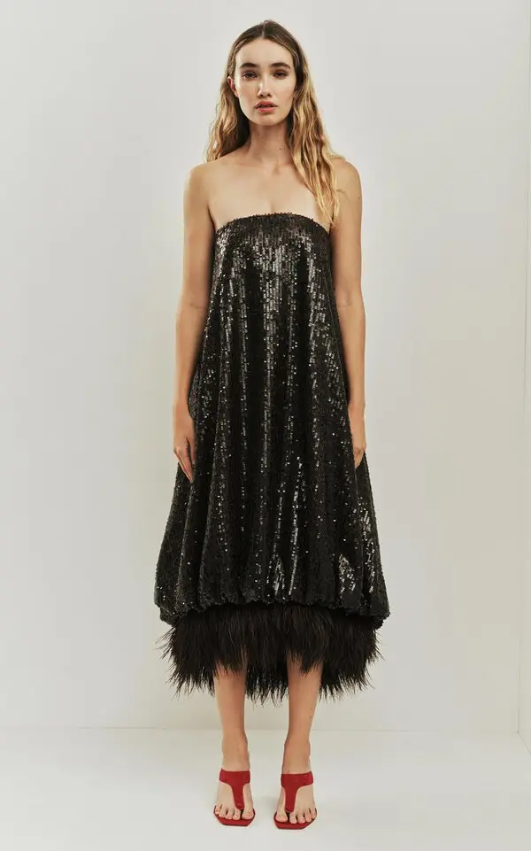 Aje Elysian Sequin Midi Dress