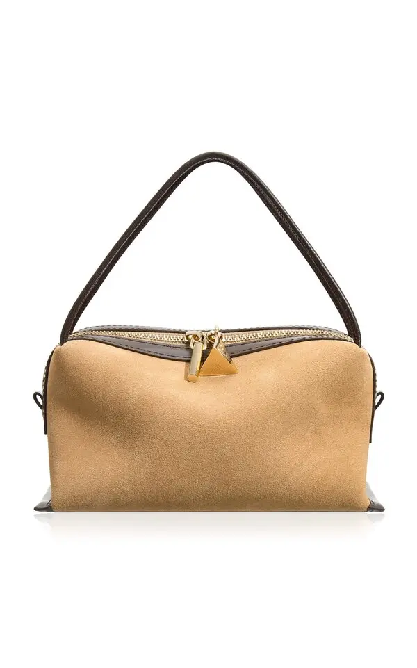 VERAFIED Gold Suede Café Mini Bag - Tan