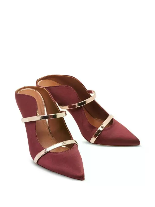 MALONE SOULIERS Maureen Metallic Strapped Stiletto Mules - Red