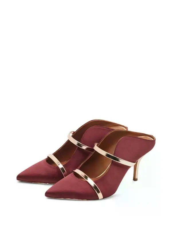 MALONE SOULIERS Maureen Metallic Strapped Stiletto Mules - Red