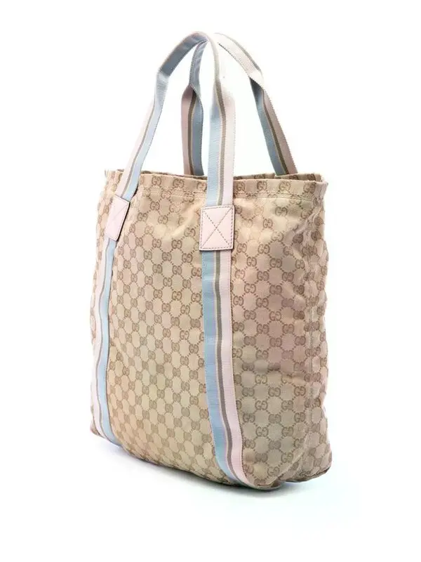 Gucci Gg Canvas Web Tote Bag - Pink