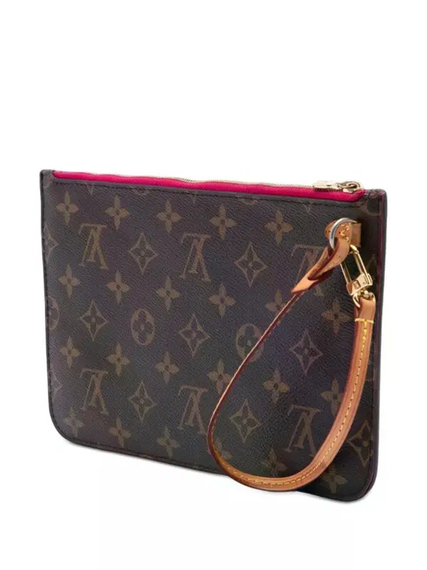LOUIS VUITTON Monogram Canvas Neverfull Mm Pouch - Brown