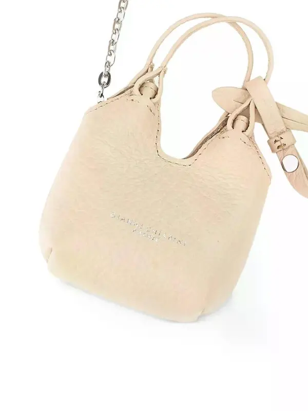 GIANNI CHIARINI Dua Hammered-leather Keyring - Neutrals