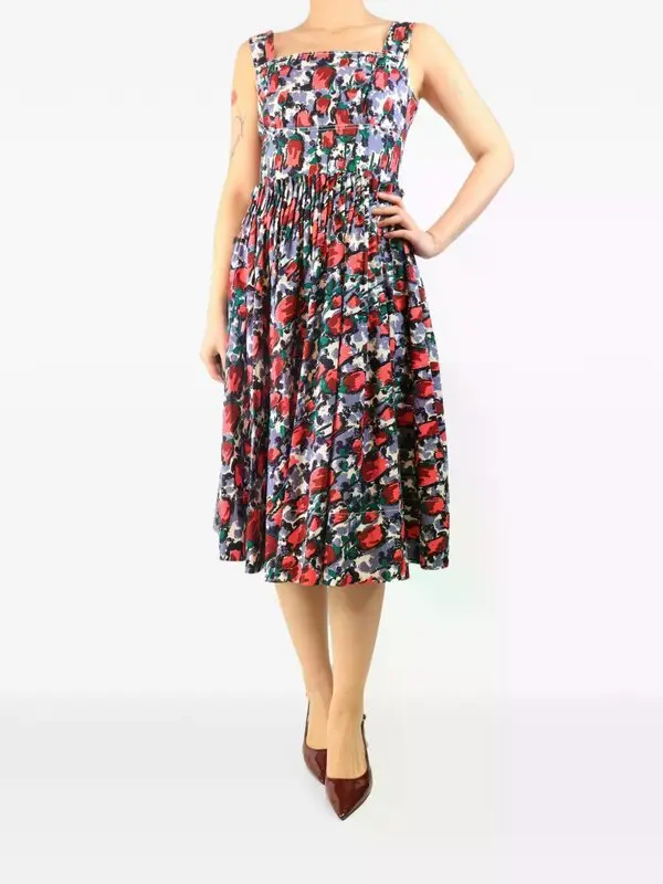 Marni Abstract Tulip Print Midi Dress