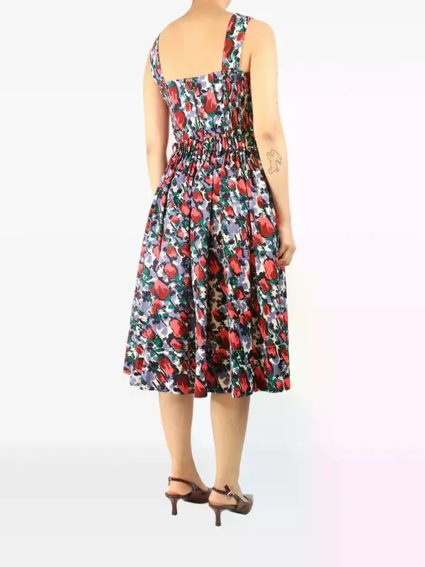Marni Abstract Tulip Print Midi Dress