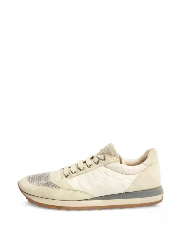 Brunello Cucinelli Monili Patch Lace-up Sneakers