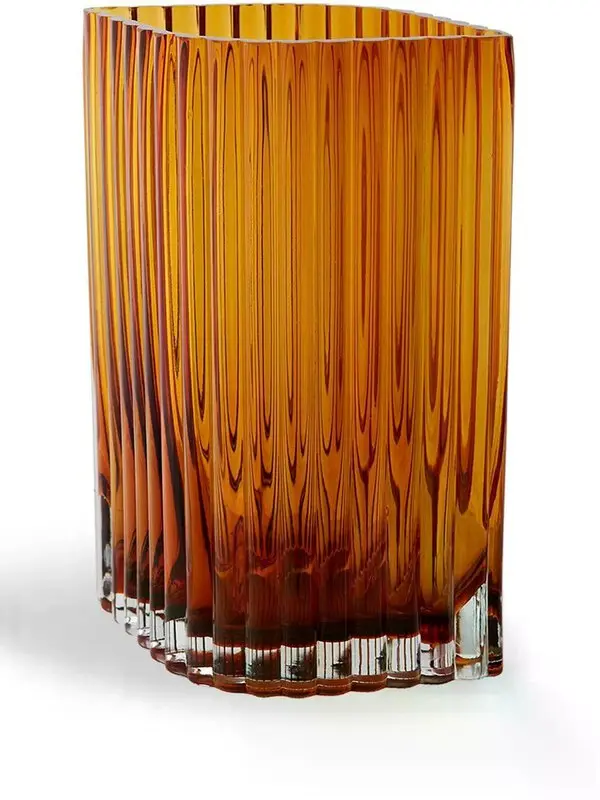 AYTM Folium Tall Glass Vase - Brown