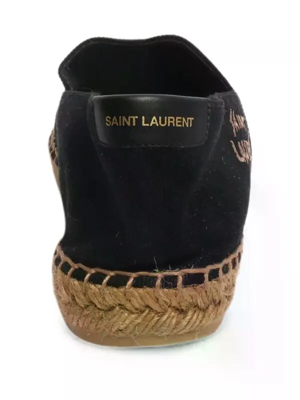 Saint Laurent Embroidered Round Toe Espadrilles