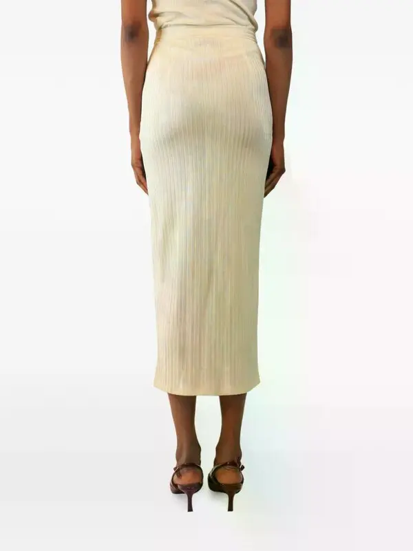 FLEUR DU MAL Ribbed-knit Midi Skirt