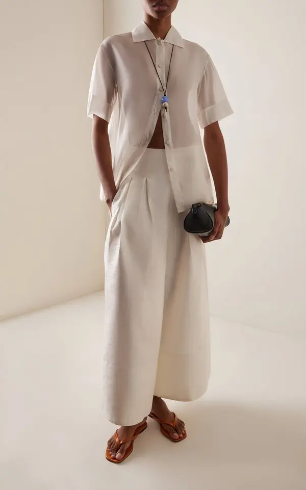 Chan Luu Dupioni Ultra Wide Leg Pants