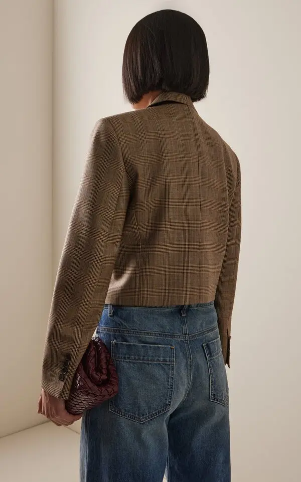 NILI LOTAN Swan Checked Wool Jacket