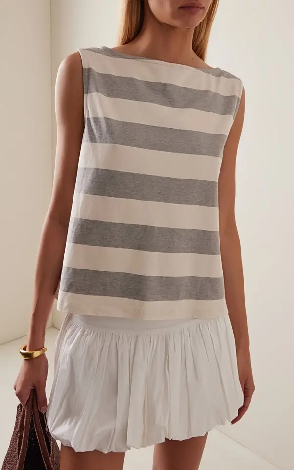 Donni. The Jersey Striped Cotton Tank Top