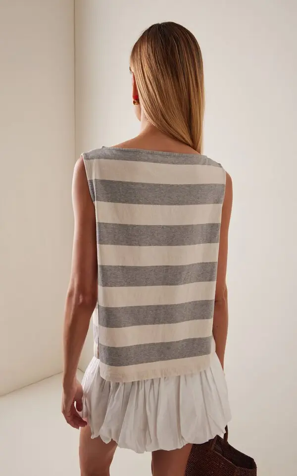 Donni. The Jersey Striped Cotton Tank Top
