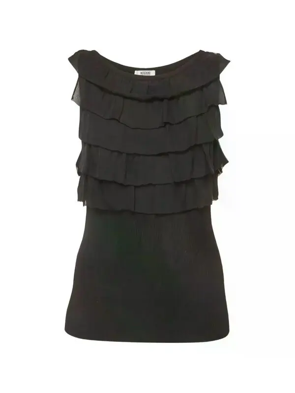 Moschino Sleeveless Tiered Ruffle Top