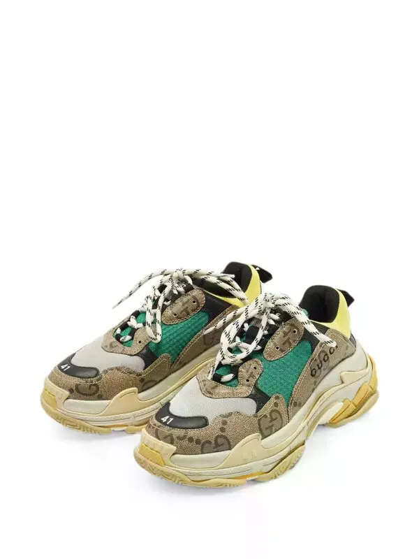 Gucci X Balenciaga Triple S Gg Canvas Sneakers - Neutrals