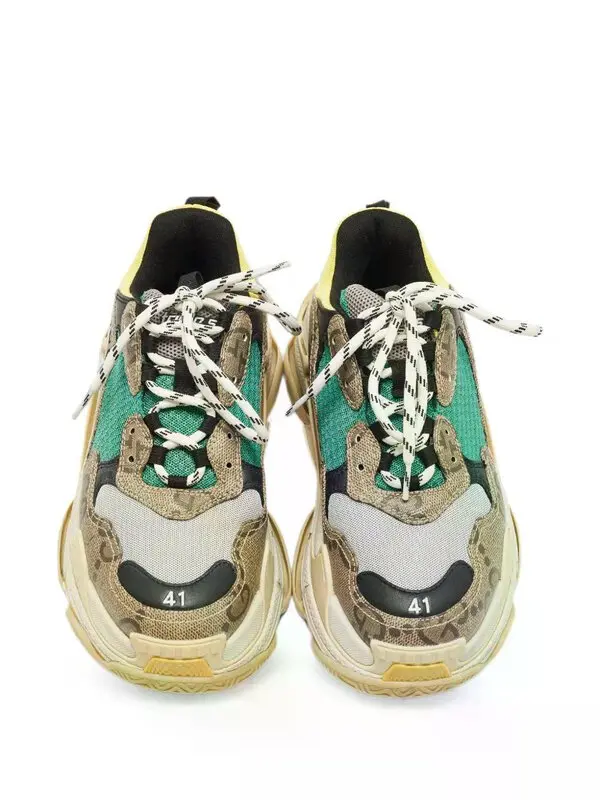 Gucci Balenciaga X Triple S Gg Canvas Sneakers