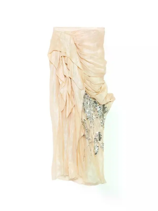 Biyan Draped Midi Skirt