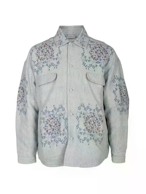 AODRESS Floral-embroidered Overshirt