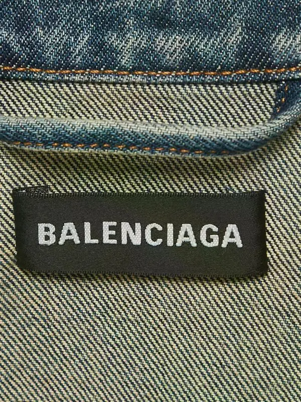 Balenciaga Logo Embroidered Denim Jacket