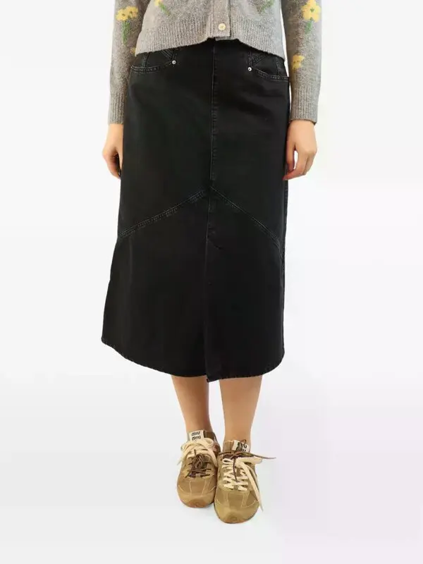 ISABEL MARANT VINTAGE Faded Denim Midi Skirt