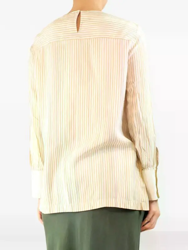 Brunello Cucinelli Striped Silk Blouse