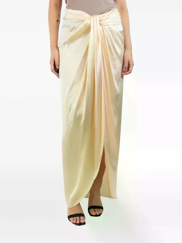 Johanna Ortiz Cream Knot-front Maxi Skirt
