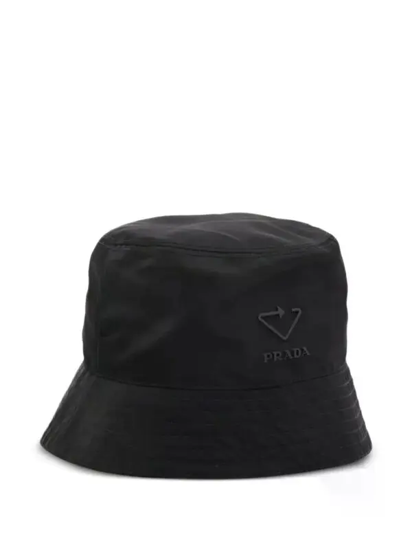 Prada Rubberised Logo Bucket Hat - Black