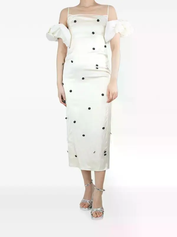 Jacquemus Off-the-shoulder Puff Sleeve Midi Dress