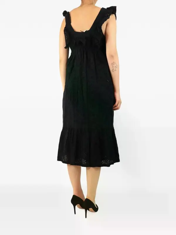 Ba&sh Broderie Anglaise Ruffled Midi Dress