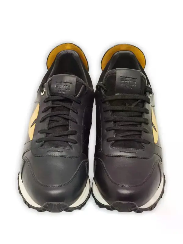 Fendi Monster Eyes Studded Leather Lace-up Sneakers