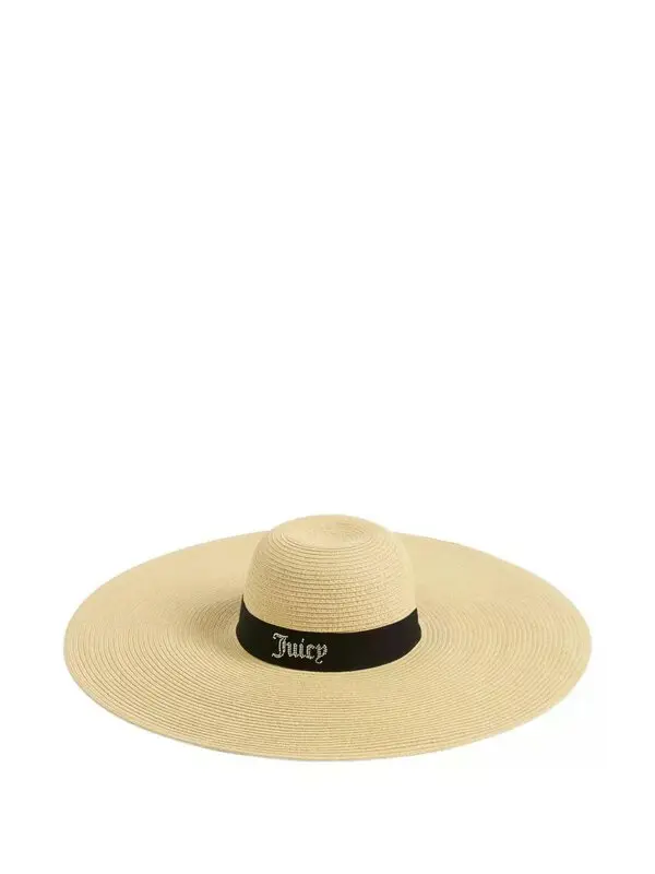 Juicy Couture Logo Embellished Floppy Hat - Neutrals
