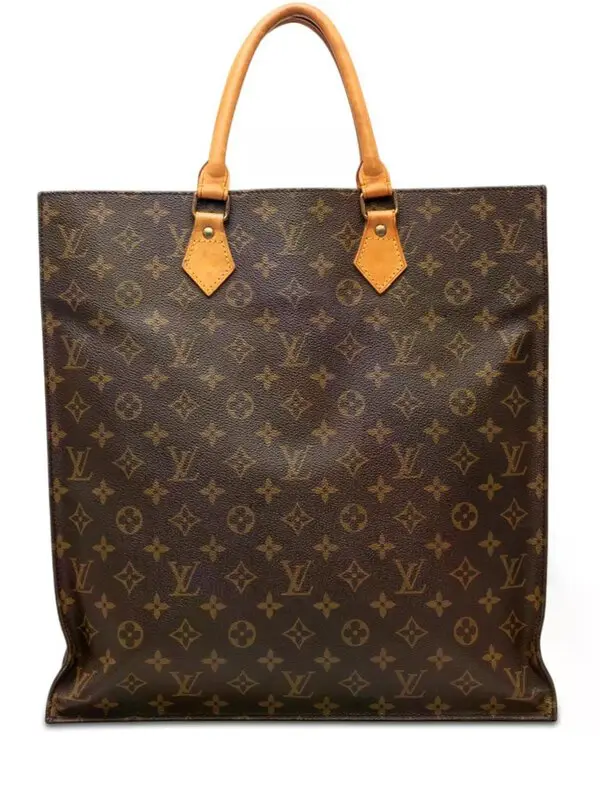 LOUIS VUITTON Monogram Sac Plat Tote Bag - Brown