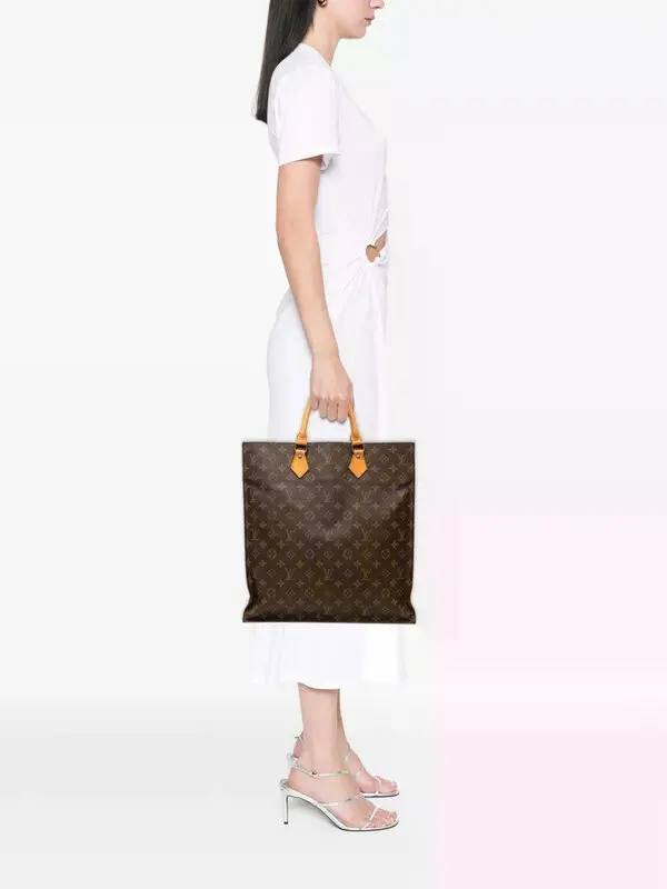 LOUIS VUITTON Monogram Sac Plat Tote Bag - Brown