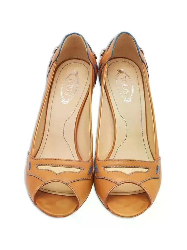 TOD'S Stitch-detail Open-toe Pumps