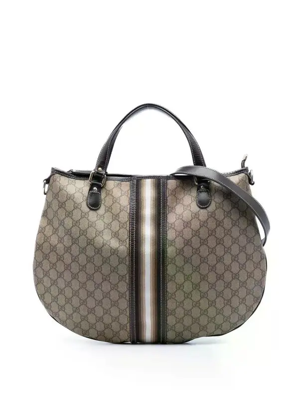 Gucci Gg Supreme Web Hobo Satchel - Neutrals