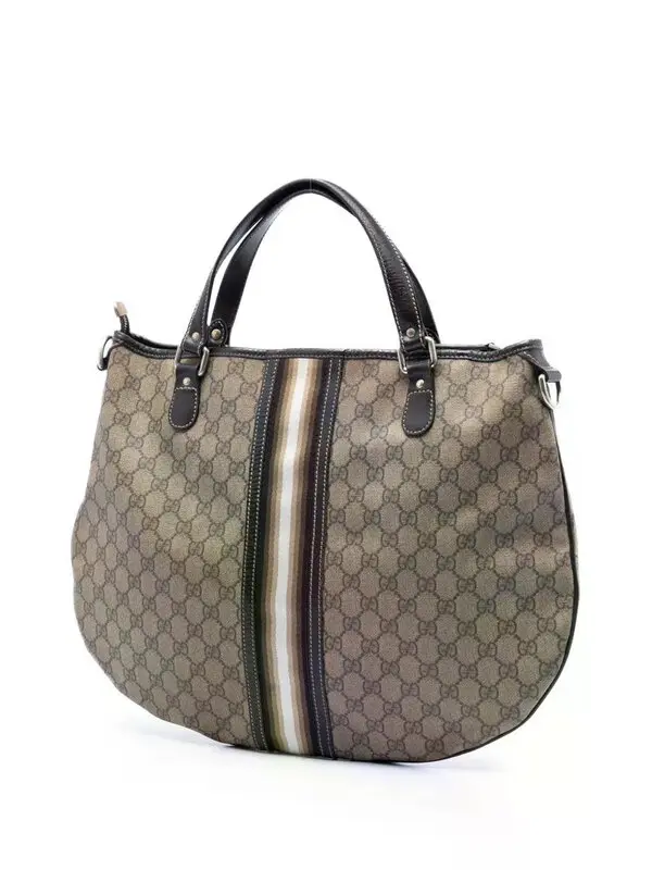 Gucci Gg Supreme Web Hobo Satchel - Neutrals
