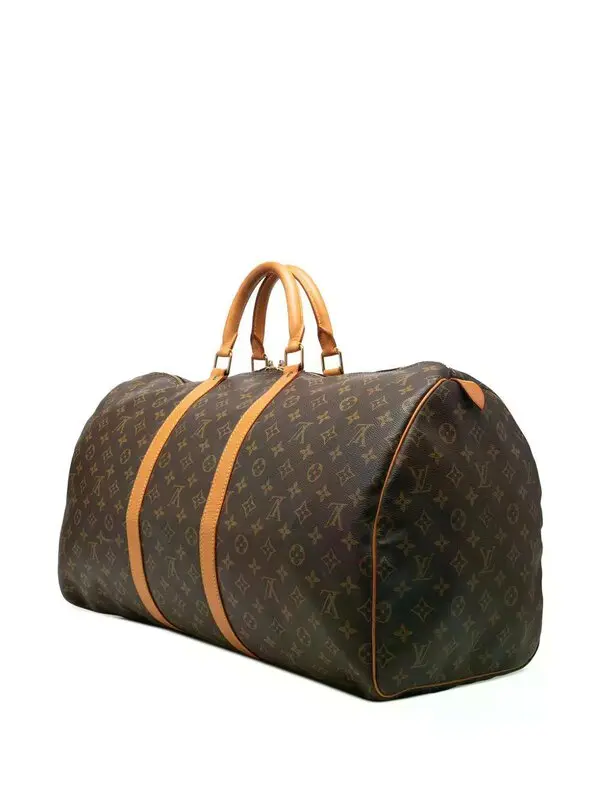 LOUIS VUITTON Monogram Keepall 55 Travel Bag - Brown