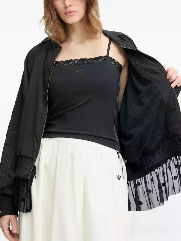 Adidas Sheer Polka-dot Trim Bomber Jacket