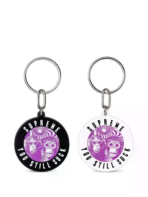 Supreme You Still Suck" Graphic-print Keyring - Black