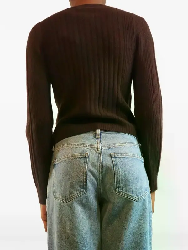 Paige Ribbed-knit Puff-sleeve Cardigan