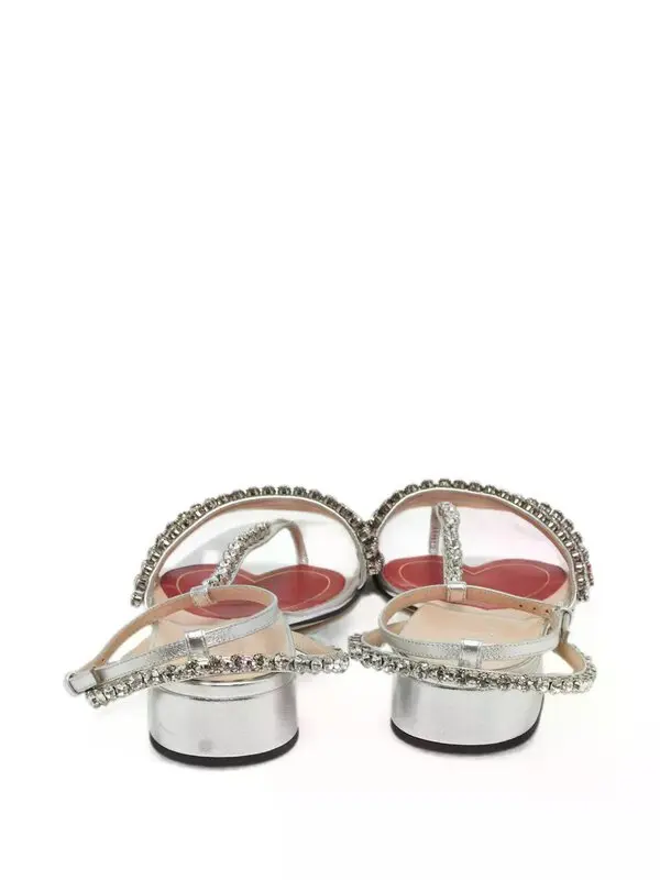 Gucci Crystal-embellished Ankle-strap Sandals - Silver