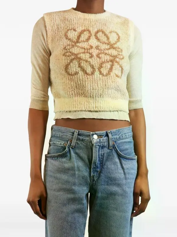 Loewe Anagram Motif Sleeveless Crew Neck Sweater