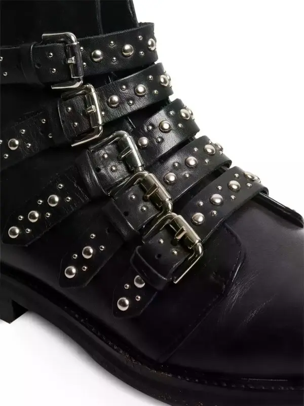 Maje Studded Buckle Ankle Boots