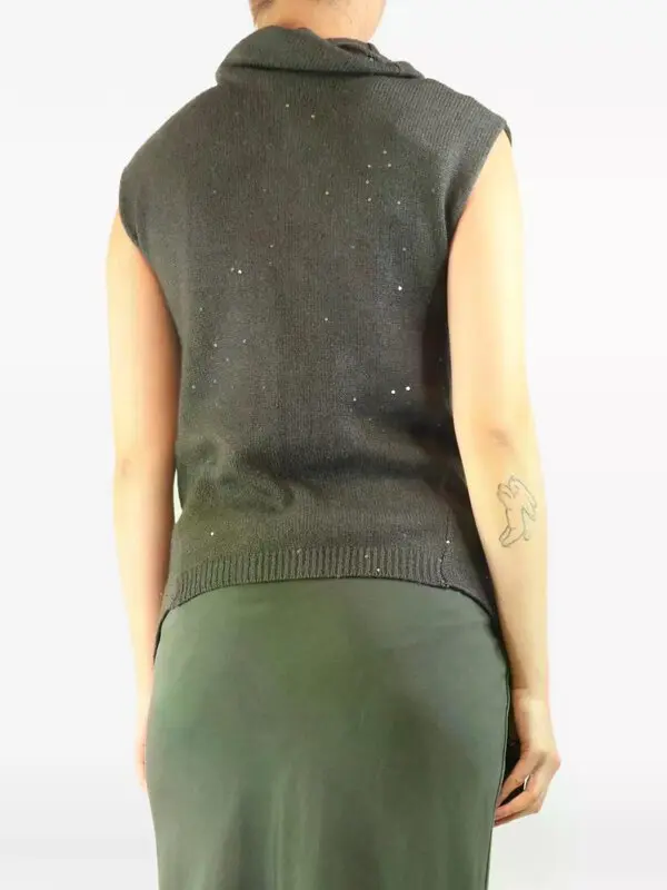 Brunello Cucinelli Sequin Embellished Turtleneck Top